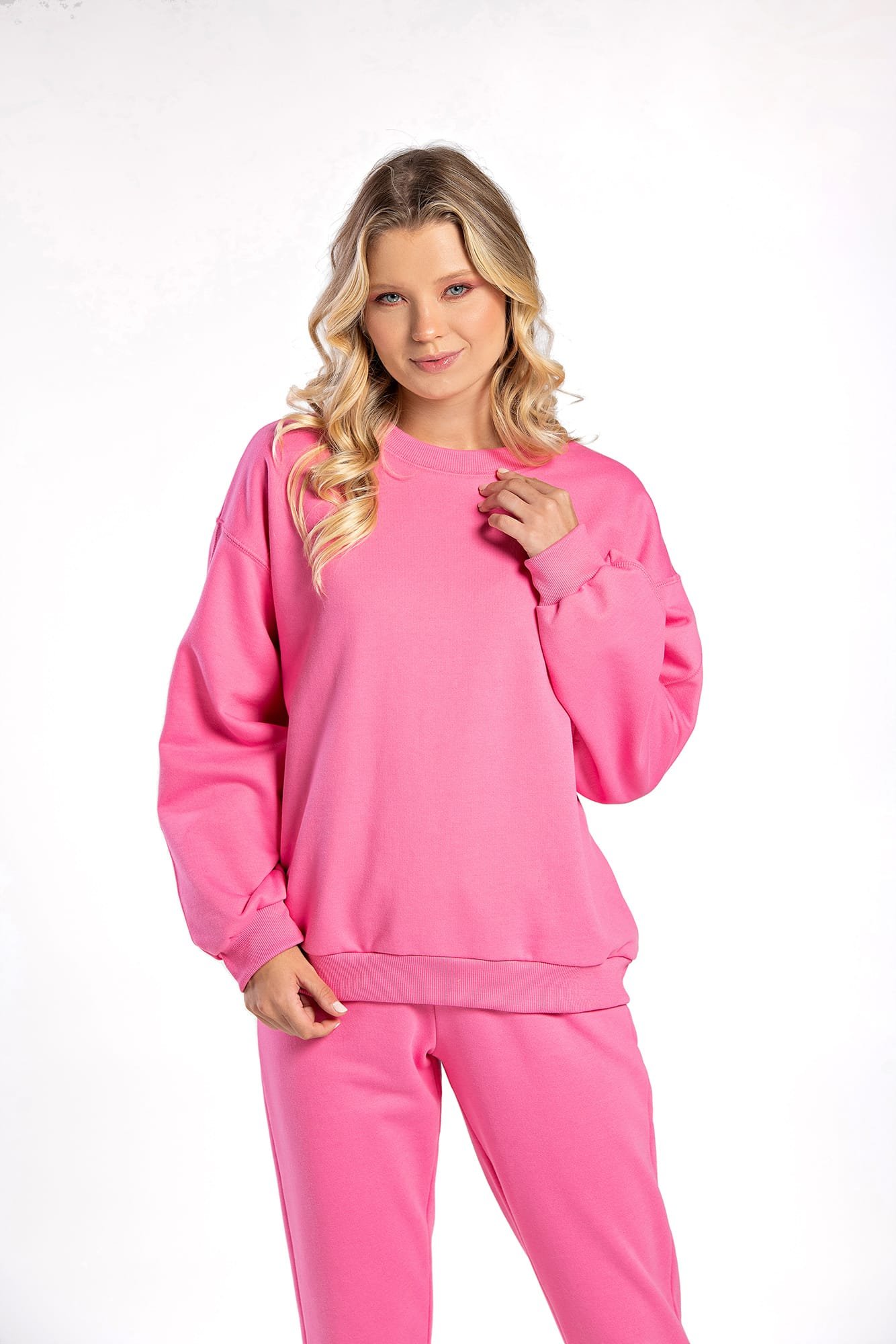 Conjunto de Moletom Chaluá Oversized Rosa Chiclete