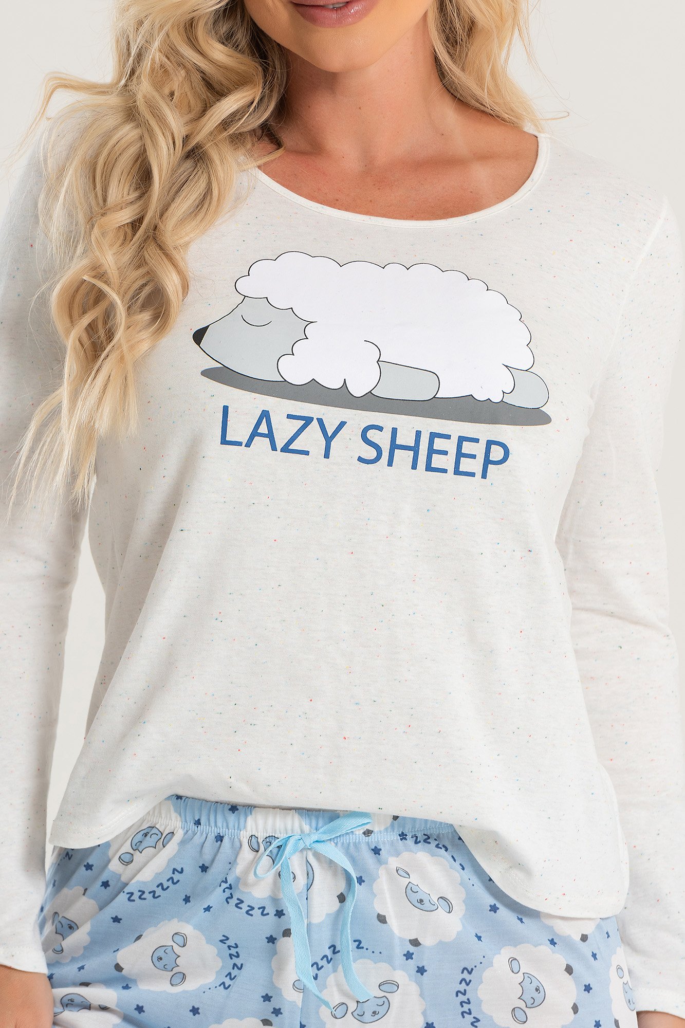 Pijama Feminino Longo Loja Zus Lazy Sheep Ovelha
